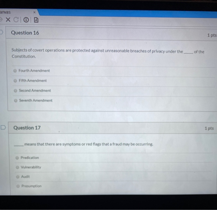 Solved anvas Question 16 1 pts Subjects of covert operations | Chegg.com