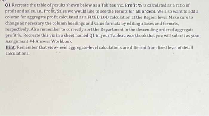 Solved Q1 Recreate the table of Yesults shown below as a | Chegg.com