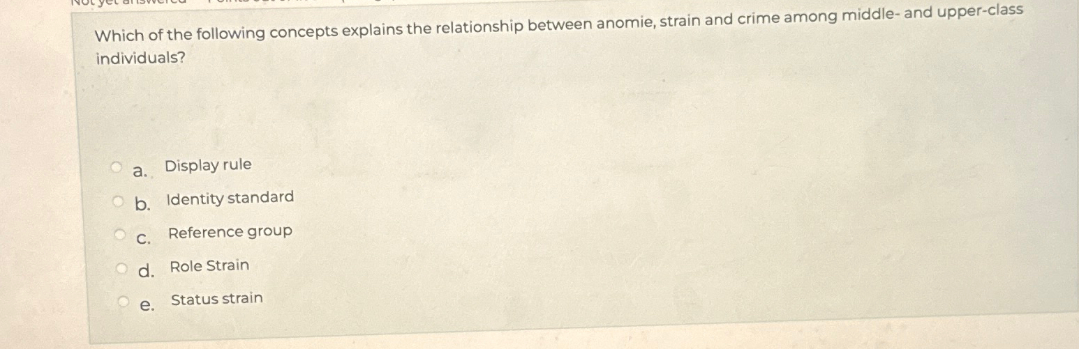 Solved Which of the following concepts explains the | Chegg.com