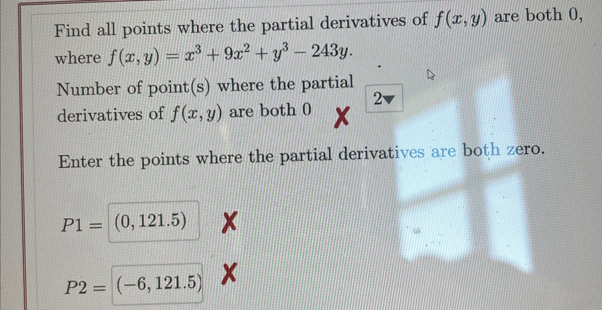 Solved Find all points where the partial derivatives of | Chegg.com