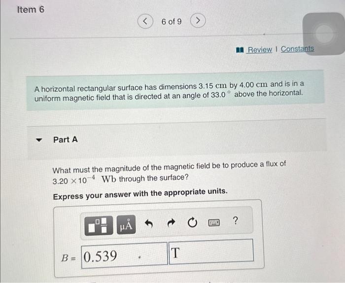Solved 6 of 9 An Review I Constants A horizontal rectangular | Chegg.com