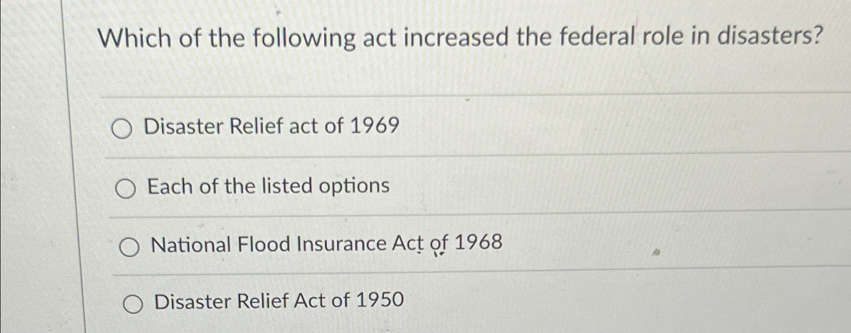 Solved Which of the following act increased the federal role | Chegg.com