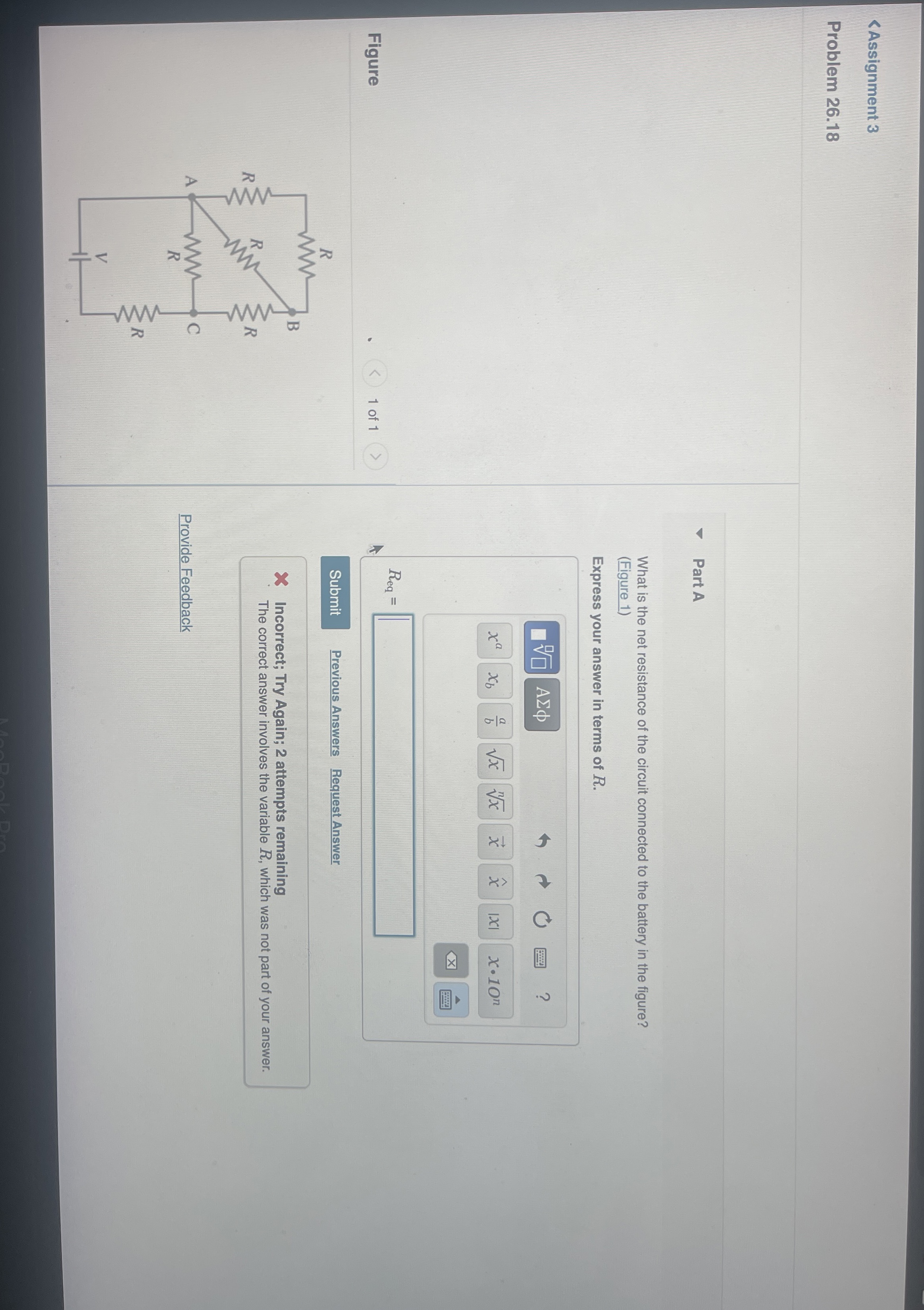 Solved Req= RR.Figure1 of 1Req= Previous AnswersRequest | Chegg.com