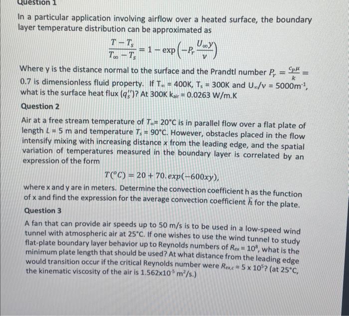 Solved In a particular application involving airflow over a | Chegg.com