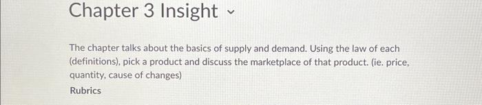 Solved Chapter 3 Insight The chapter talks about the basics | Chegg.com