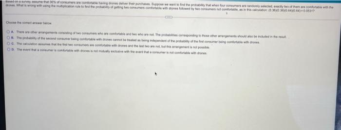Solved ons met 30% of consumers are conforte ang drones de | Chegg.com