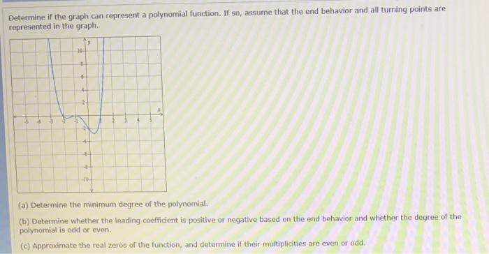 Solved Determine if the graph can represent a polynomial | Chegg.com
