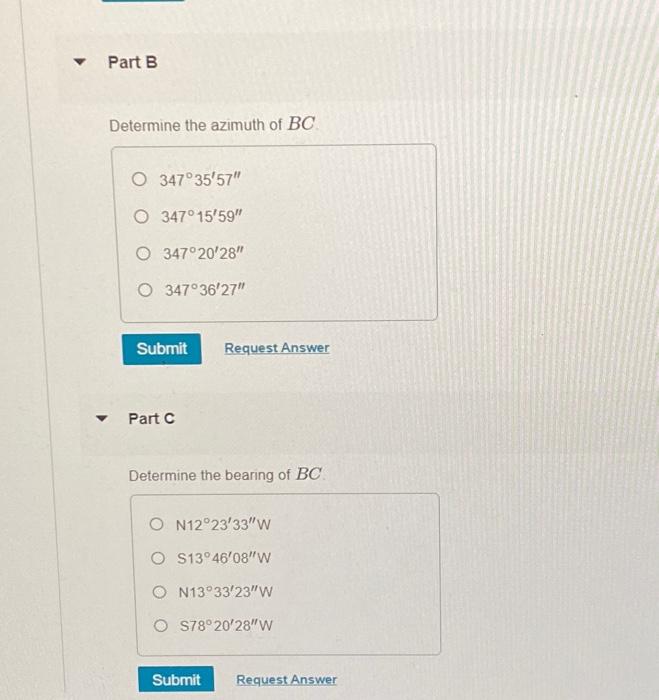 Solved Compute and tabulate the azimuths and bearings of all | Chegg.com