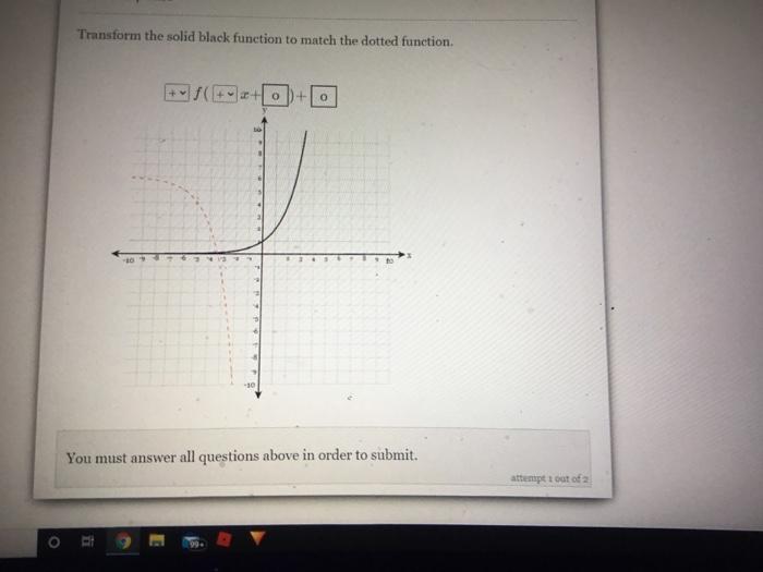 Solved Transform the solid black function to match the | Chegg.com