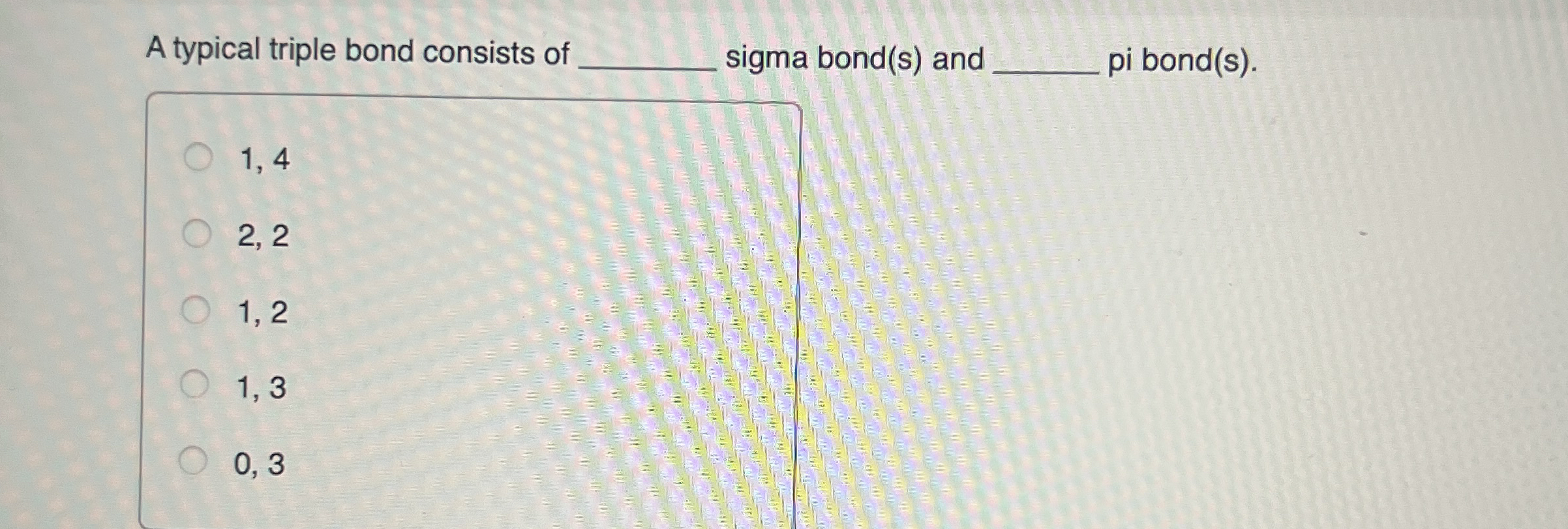 Solved A typical triple bond consists of q, ﻿sigma bond(s) | Chegg.com