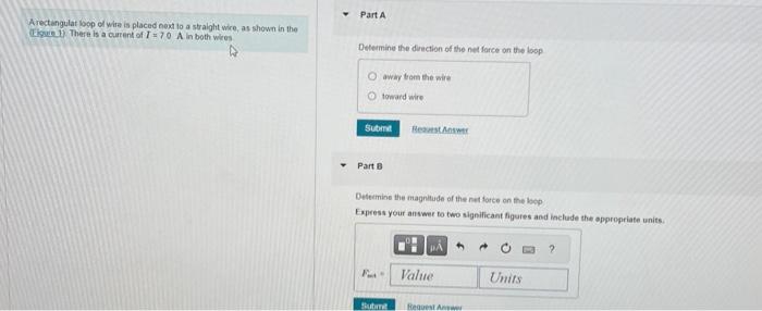 Solved Arectingulat loop of wire is placed noxt to a | Chegg.com