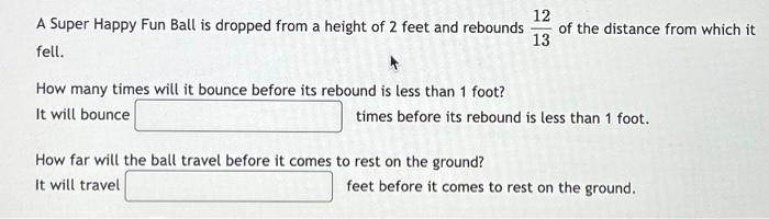 Solved A Super Happy Fun Ball is dropped from a height of 2 | Chegg.com