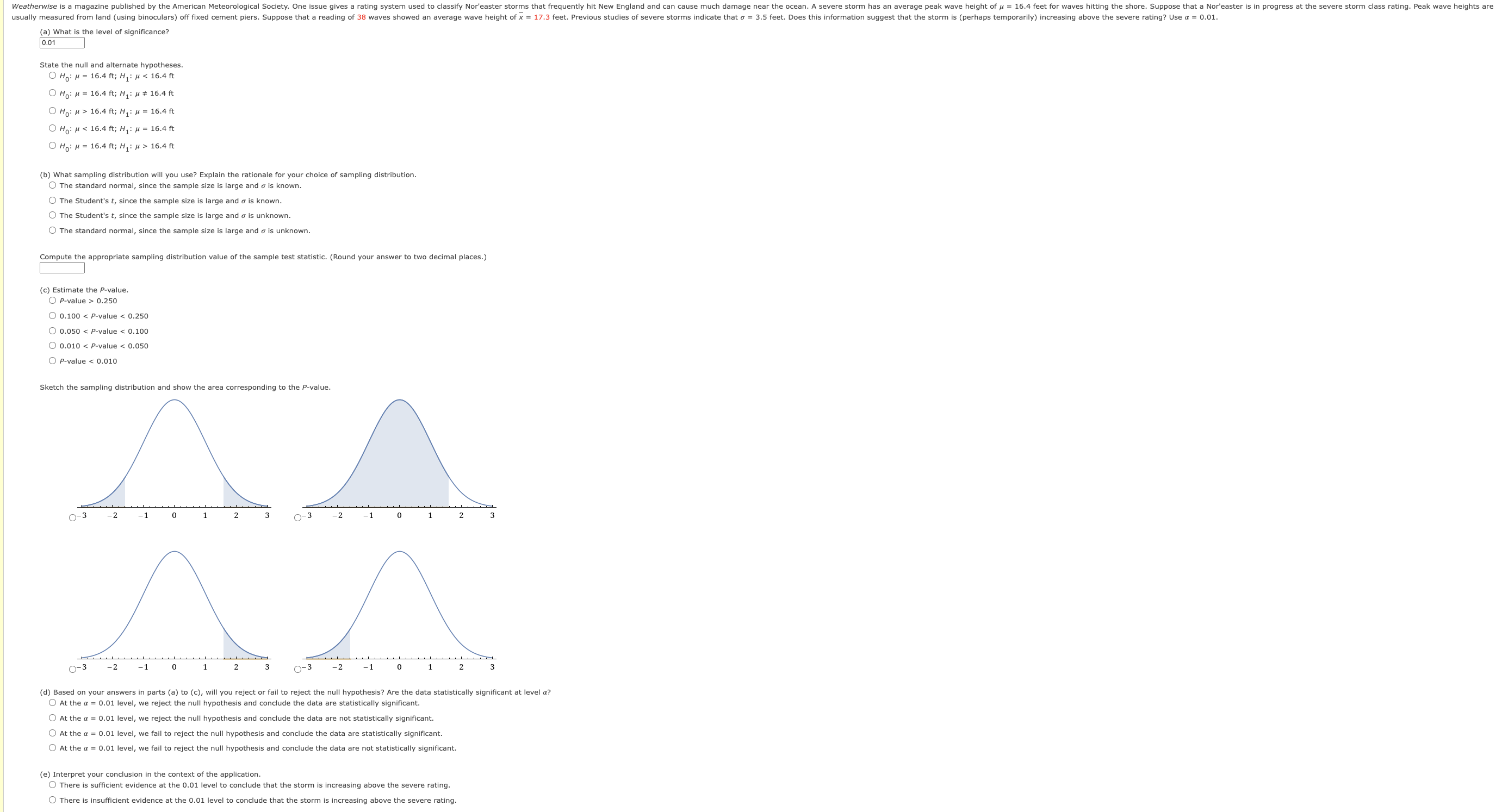 Solved (a) ﻿What is the level of significance?State the null | Chegg.com