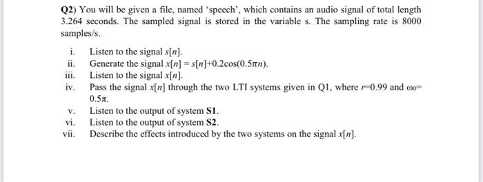 Solved signals and systems, please use matlab only, I've | Chegg.com