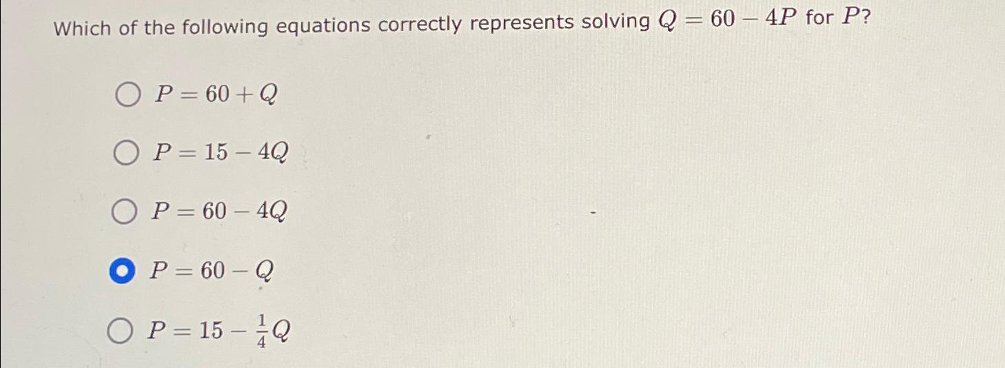 Solved Which of the following equations correctly represents | Chegg.com