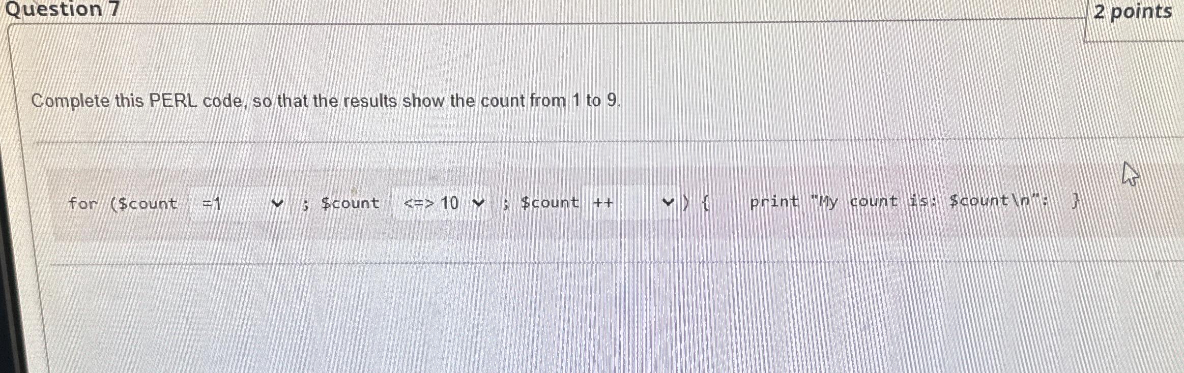 Solved Question 72 ﻿pointsComplete this PERL code, so that | Chegg.com