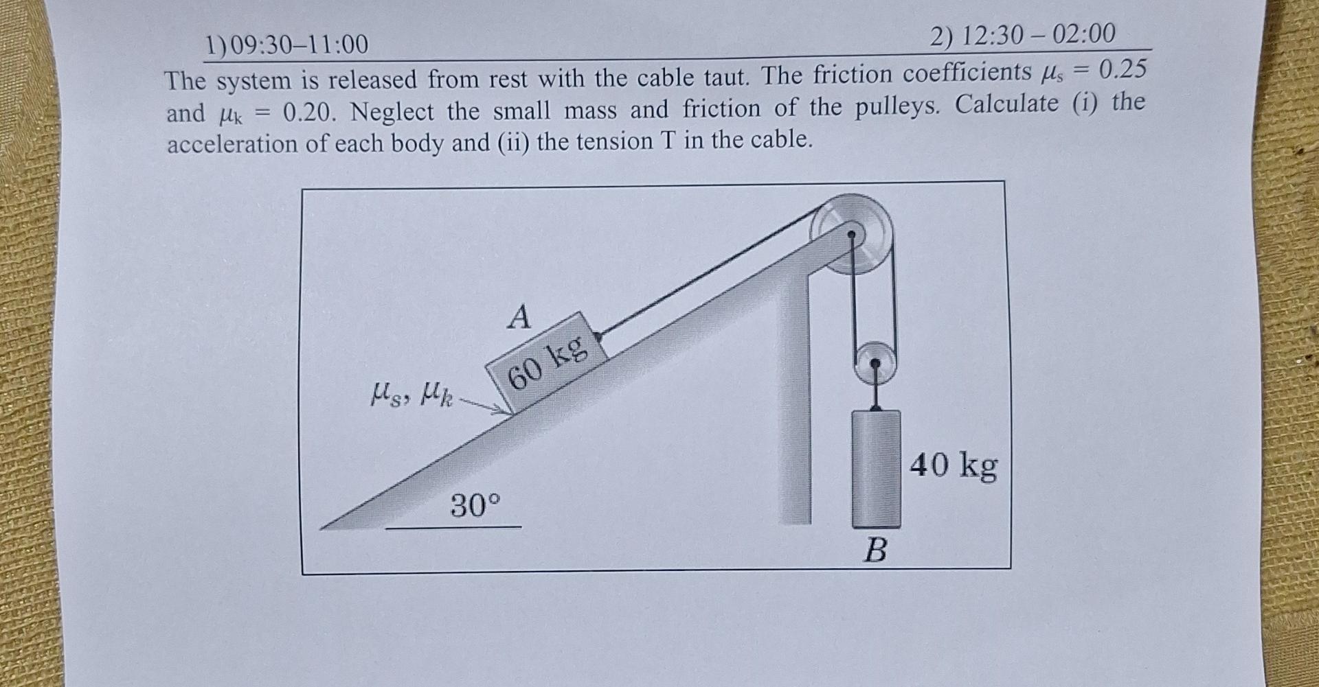 Solved The system is released from rest with the cable taut. | Chegg.com