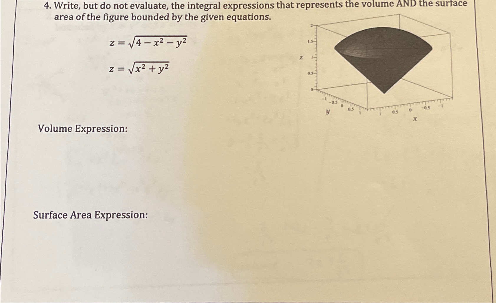 Solved Write, but do not evaluate, the integral expressions | Chegg.com