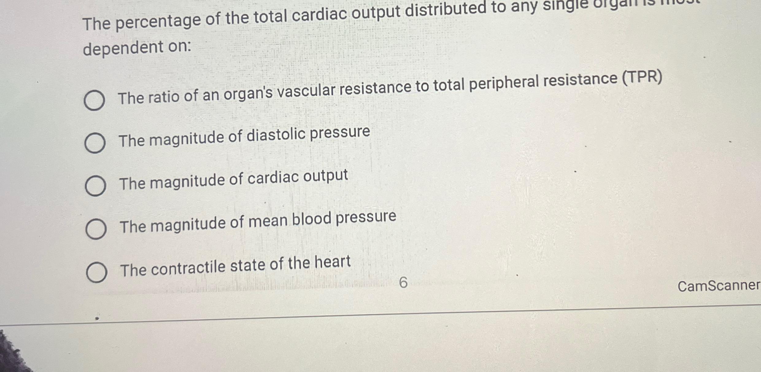 Solved The percentage of the total cardiac output | Chegg.com