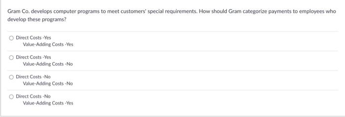 Solved Gram Co. develops computer programs to meet | Chegg.com