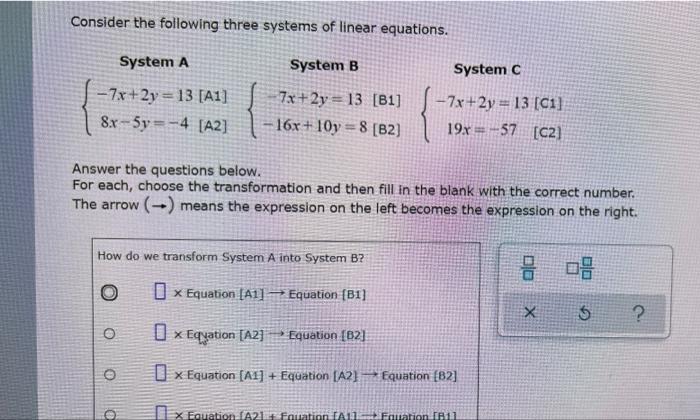 Solved Consider The Following Three Systems Of Linear