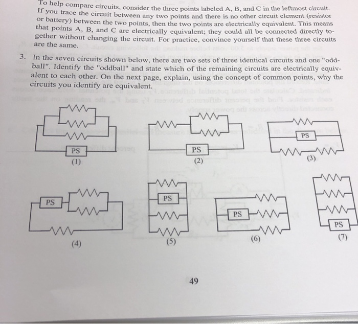 Solved o help compare circuits, consider the three points | Chegg.com