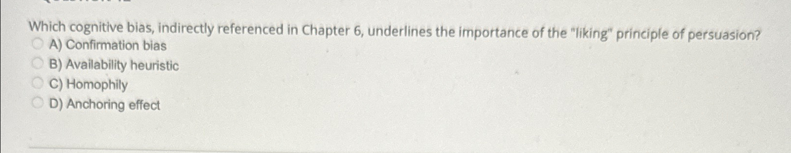 Solved Which cognitive bias, indirectly referenced in | Chegg.com