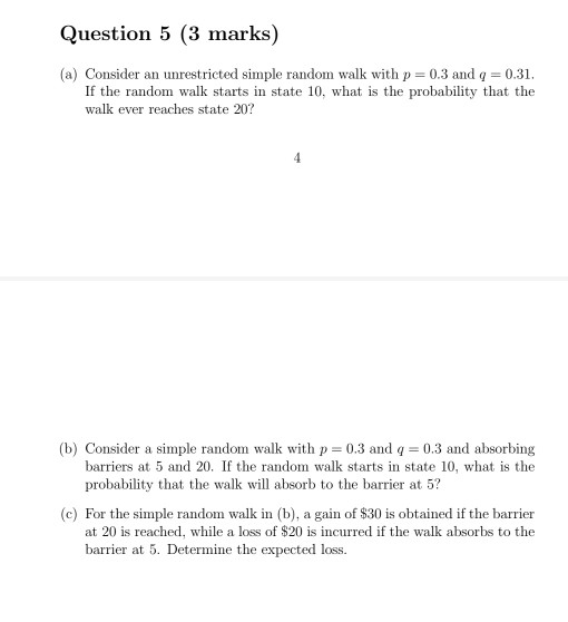 Question 5 (3 marks) (a) Consider an unrestricted | Chegg.com