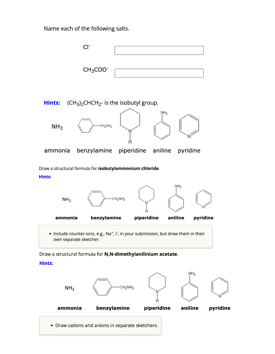 Solved Name each of the following salts.Cl- | Chegg.com