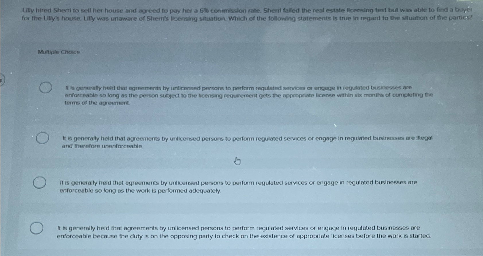 Solved Lilly hired Sherri to sell her house and agreed to | Chegg.com