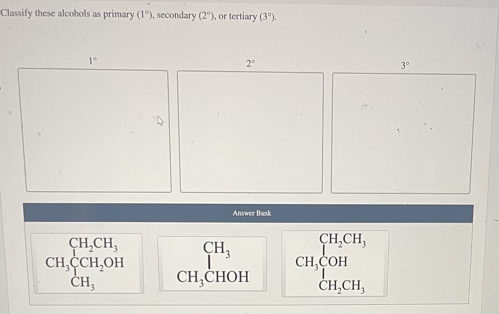 Solved Classify these alcohols as primary (1°), ﻿secondary | Chegg.com