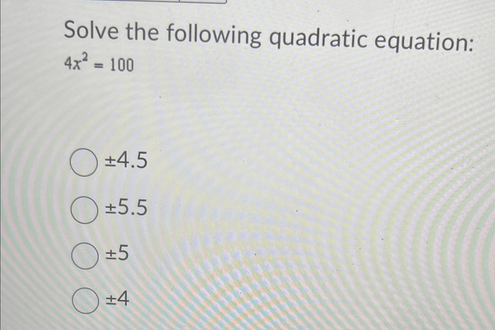 Solved Solve the following quadratic | Chegg.com
