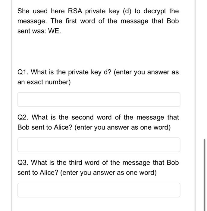 Solved Bob sent Alice an encrypted message. The message | Chegg.com