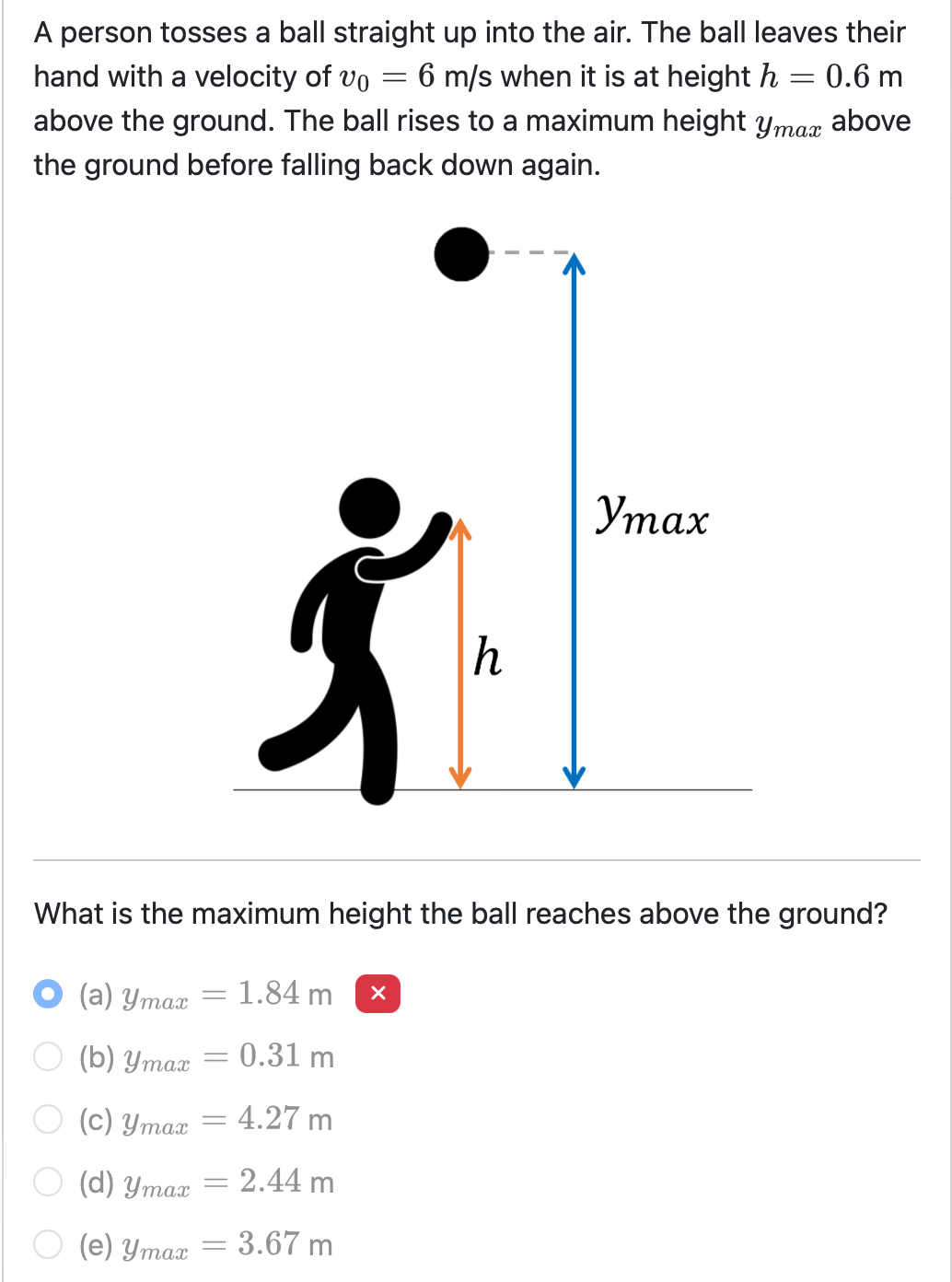 Solved A person tosses a ball straight up ﻿into the air. The | Chegg.com