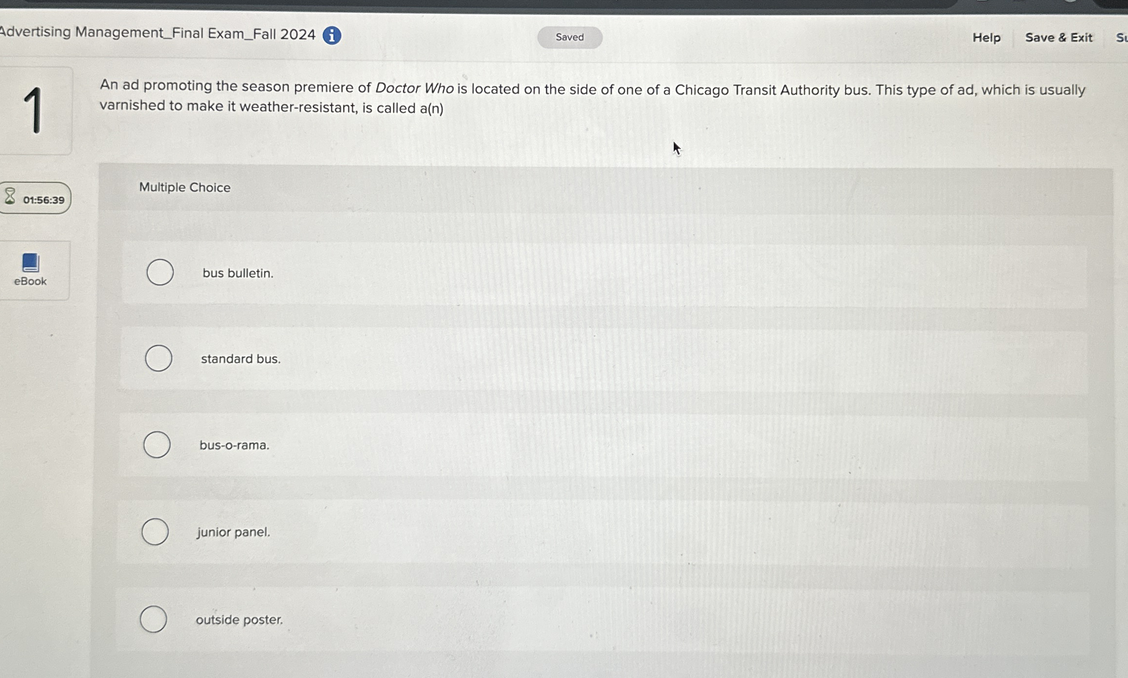 Solved Advertising Management_Final Exam_Fall 2024 (HelpSave | Chegg.com