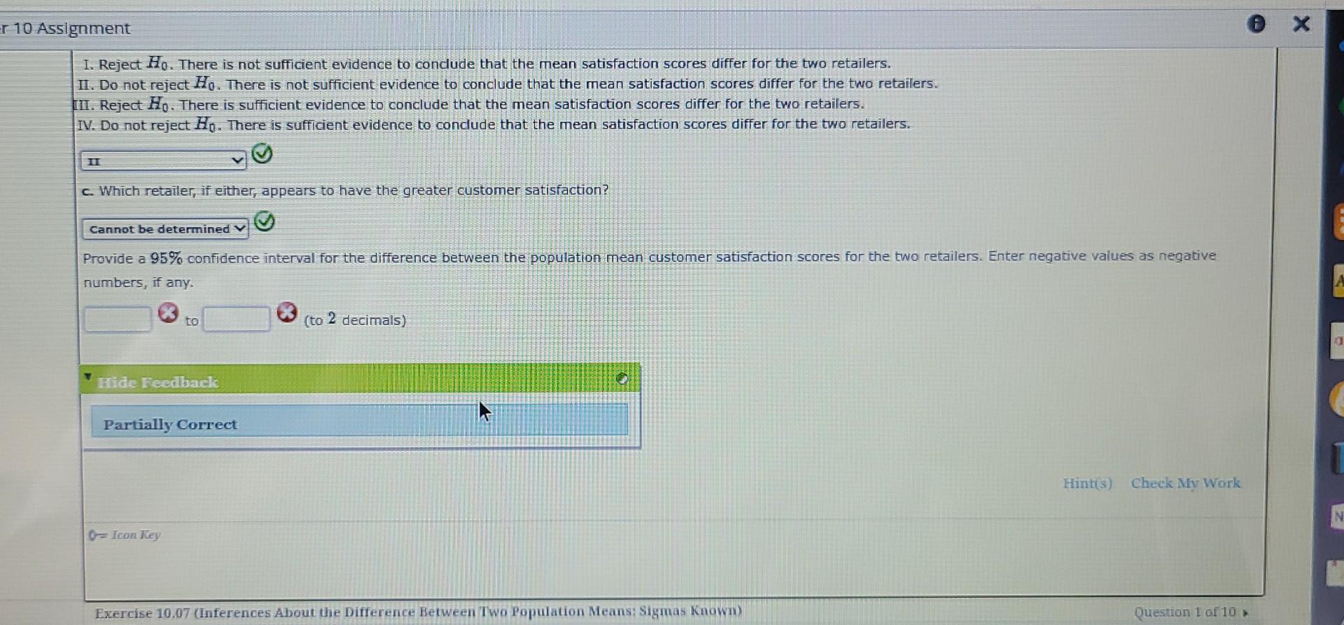 Solved Exercise 1007 Inferences About The Difference 1571