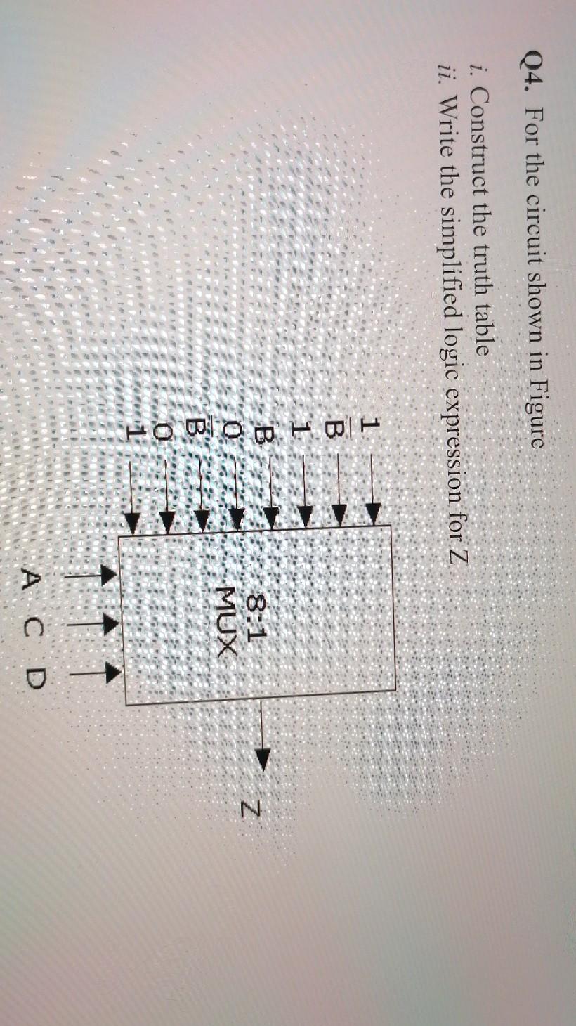 Solved Q1 Design A 4 Input One Output Combinational Logic 3294