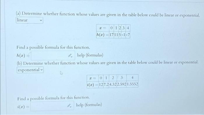 Solved (a) Determine whether function whose values are given | Chegg.com