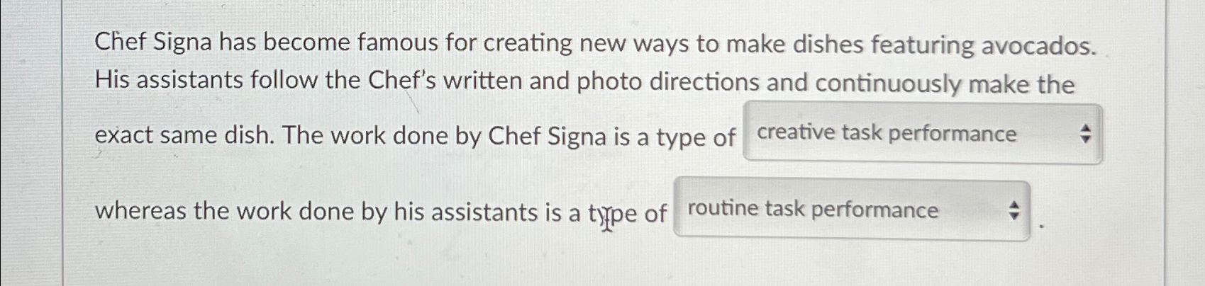Solved Chef Signa has become famous for creating new ways to | Chegg.com