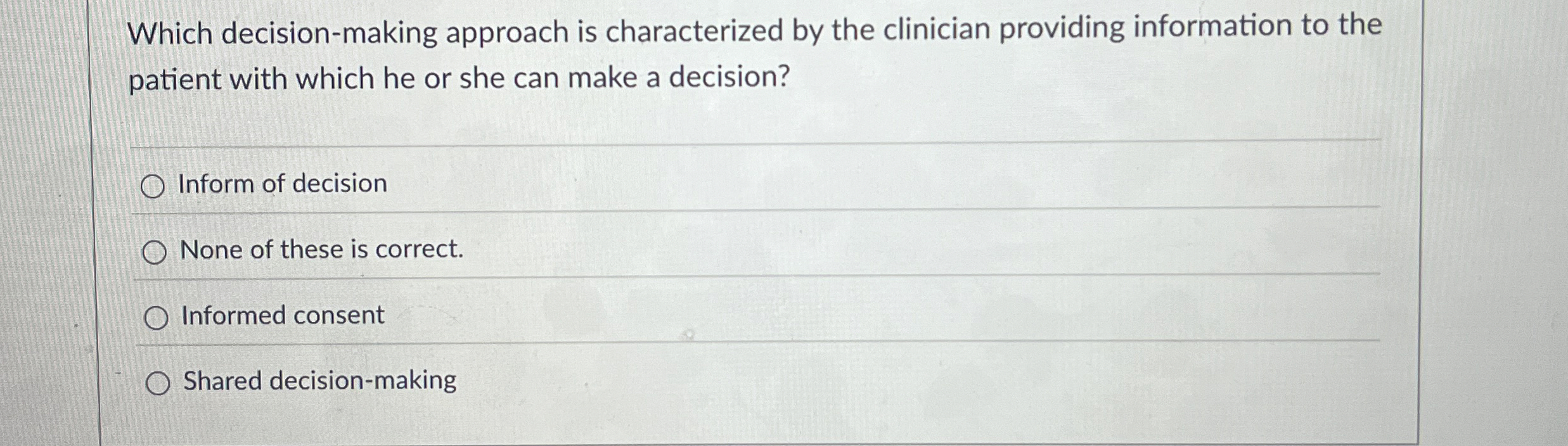 Solved Which decision-making approach is characterized by | Chegg.com