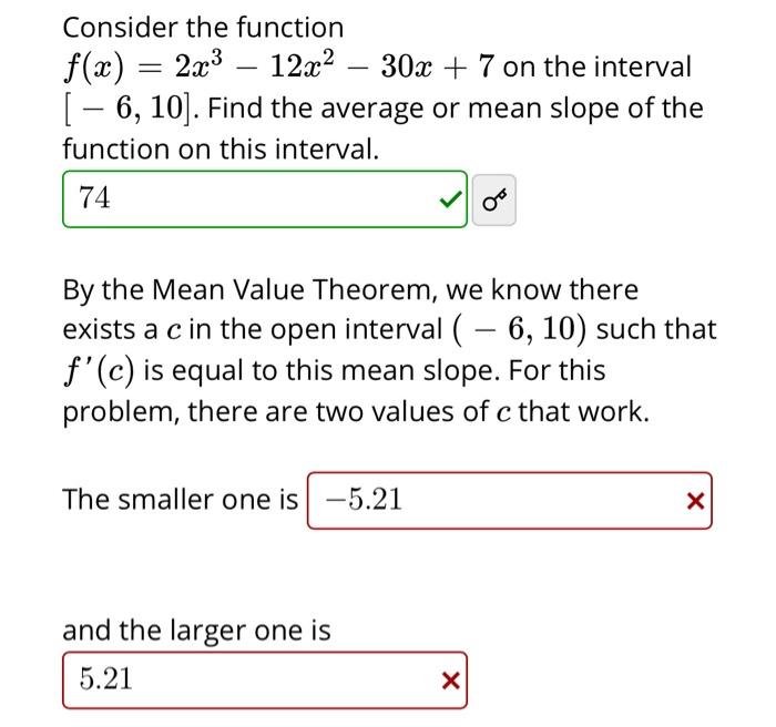 Solved Consider the function f(x) = 2x3 – 12x2 – 30x + 7 on | Chegg.com