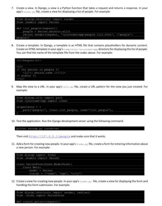 Solved 1. Install Django on your machine. If you don't have | Chegg.com