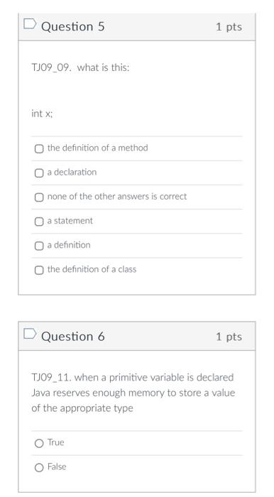 Solved TJ09_05. int, double and boolean are variables | Chegg.com