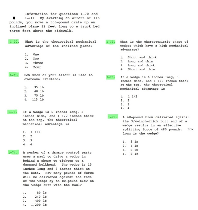 Solved Information for questions 1-70 and 1-71: By exerting | Chegg.com