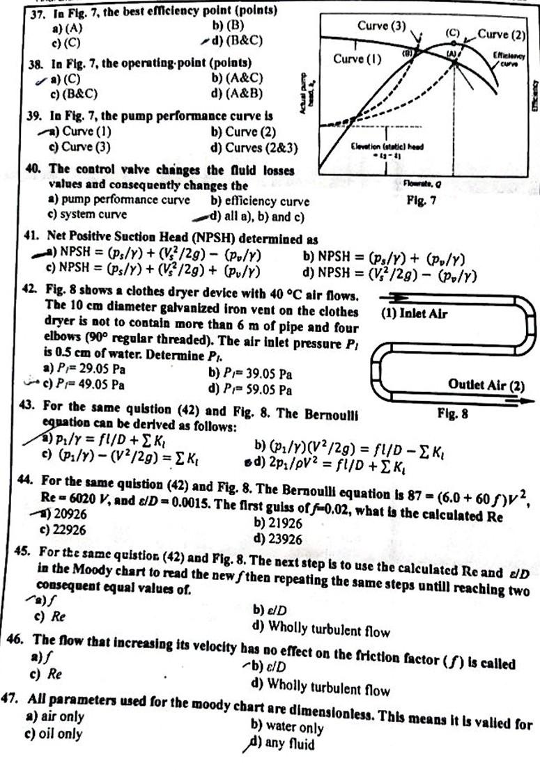 Solved 37. In Fig. 7, the best eficiency point (points) a) | Chegg.com