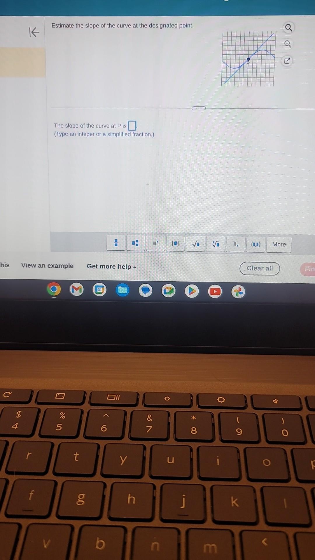 Solved Estimate the slope of the curve at the designated | Chegg.com