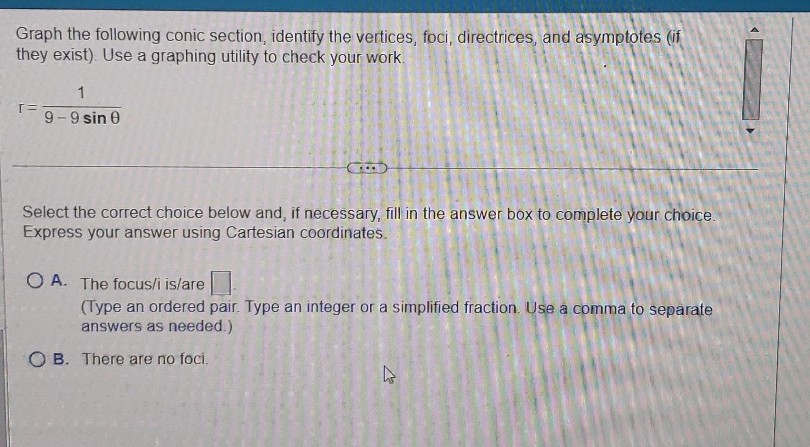 Solved Graph the following conic section, identify the | Chegg.com