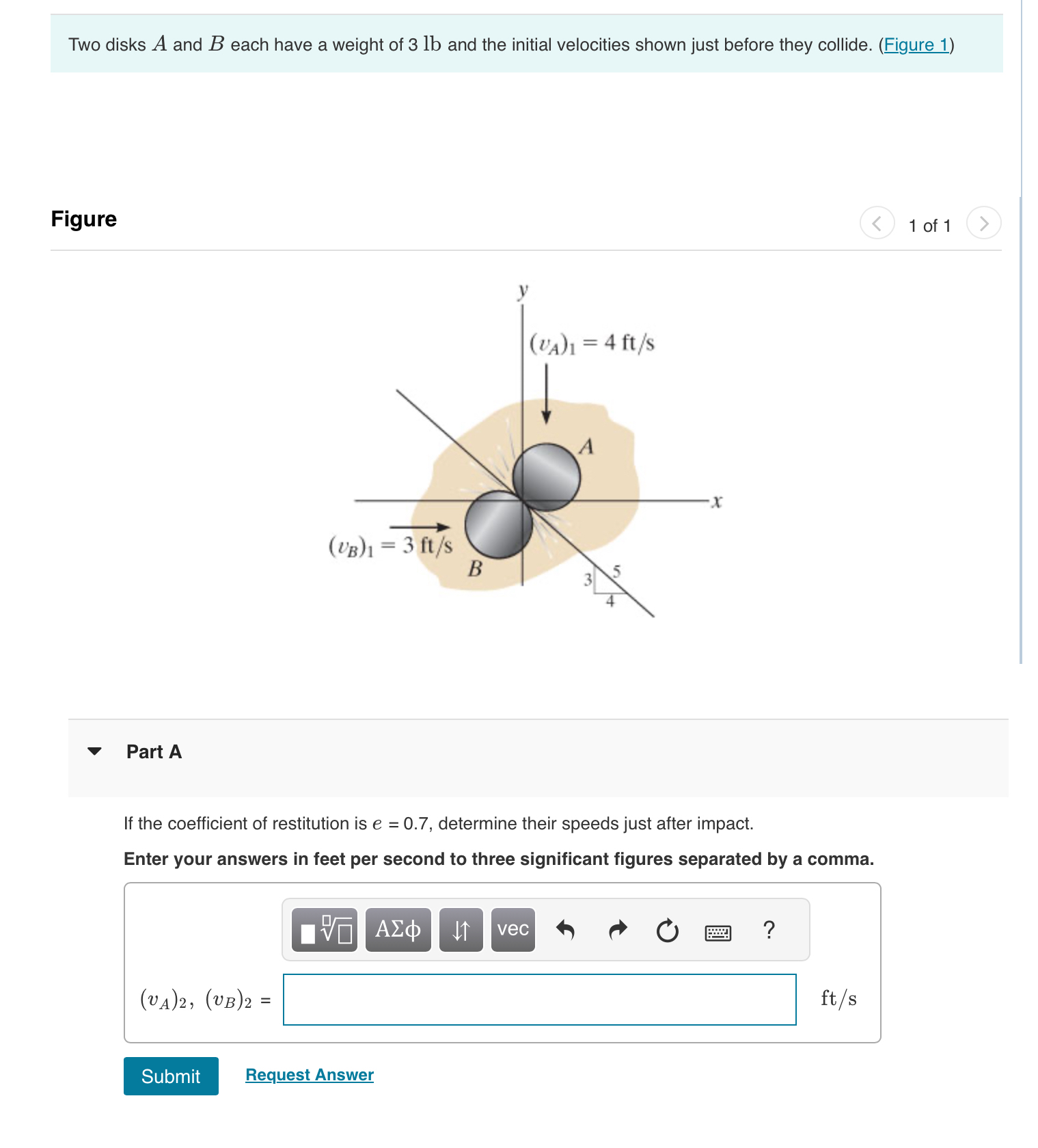 Solved Two disks A and B ﻿each have a weight of 3lb ﻿and the | Chegg.com