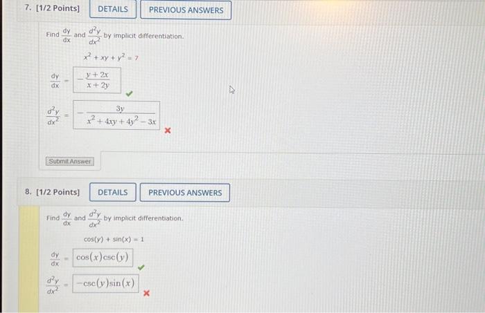 Solved Find \\( \\frac{d y}{d x} \\) and \\( \\frac{d^{2} | Chegg.com
