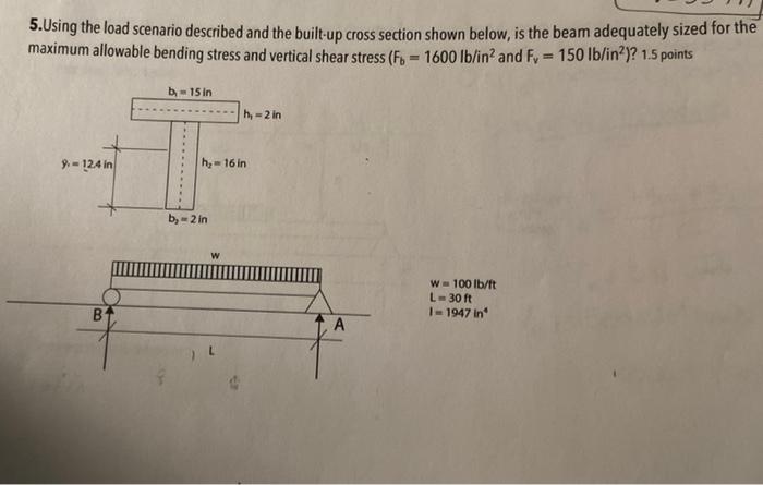 Solved 5. Using the load scenario described and the built-up | Chegg.com